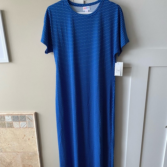 LuLaRoe | Dresses | Lularoe Medium Blue Polka Dot Maria Dress | Poshmark